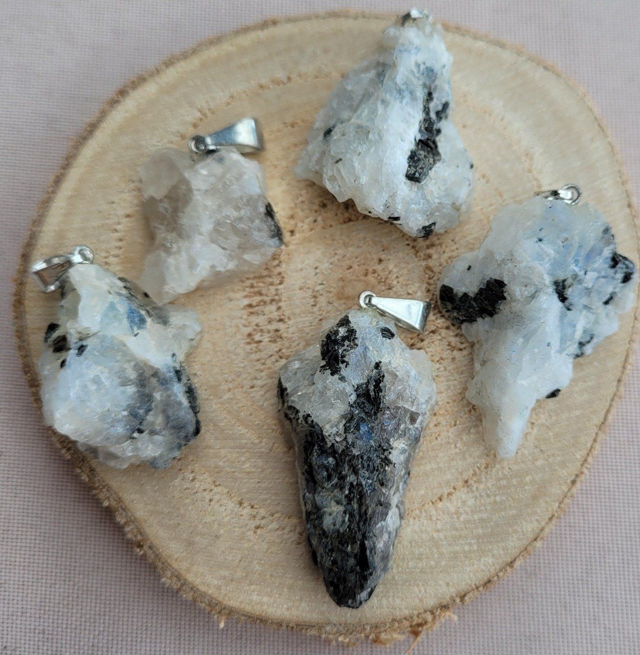 Pendentif pierre brute Peristerite - Coralie-shop